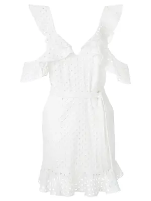 OLYMPIAH Orchid Laise Dress - White