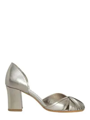 STUDIO CHOFAKIAN Leather Heeled Pumps Metallic