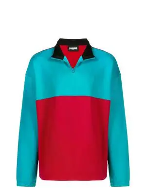 PLEASURES Contrast Panel Fleece Sweatshirt - Red