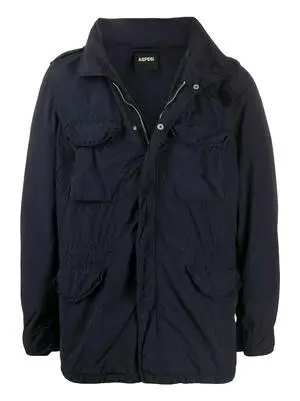 Aspesi Hooded Zip-up Jacket - Blue