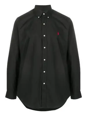 Polo Ralph Lauren Embroidered Logo Cotton Shirt - Black