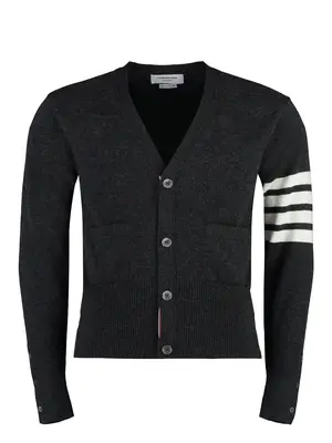 Thom Browne 4-bar Cashmere Cardigan - Grey