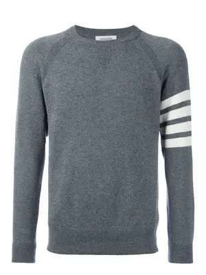 Thom Browne 4-bar Crew Neck Cashmere Jumper - Grey