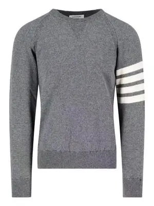Thom Browne 4-bar Crew Neck Cashmere Jumper - Grey