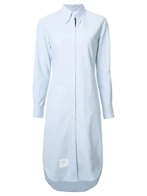 Thom Browne Long-sleeve Midi Shirtdress - Blue