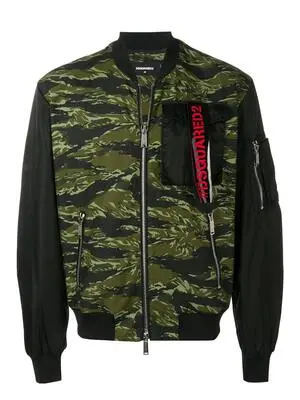 Dsquared2 Camouflage Bomber Jacket - Black