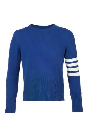 Thom Browne 4-bar Short Cashmere Pullover - Blue
