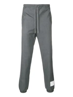 Thom Browne Drawstring-waist Wool Track Pants - Grey