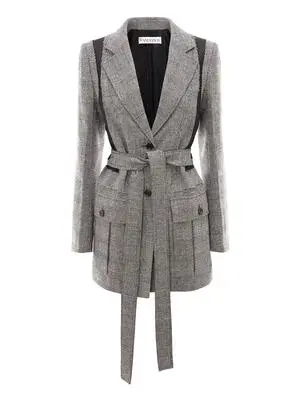 JW Anderson Belted Patchwork Jacket - Grey
