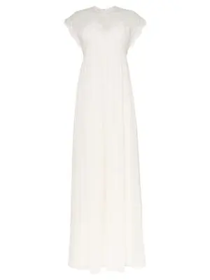GIAMBATTISTA VALLI Cap Sleeve Lace Insert Empire Line Maxi Dress