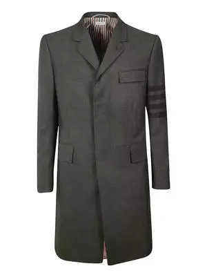 Thom Browne 4-bar Mid-length Coat - Grey