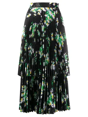 RICHARD QUINN Daisy Print Midi Dress - Black