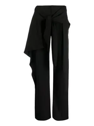 Chloé Tie Front Wide Leg Trousers - Black
