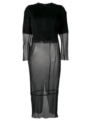 Comme Des Garçons 1993's Sheer Detail Dress - Black