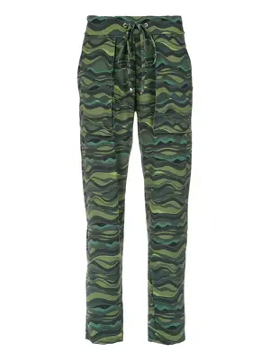 AMIR SLAMA Wave Print Drawstring Pants - Green