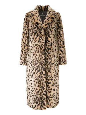 UNREAL FUR Leopard Print Coat - Brown