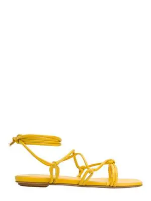 GIABORGHINI Bella Flat Leather Sandals - Yellow
