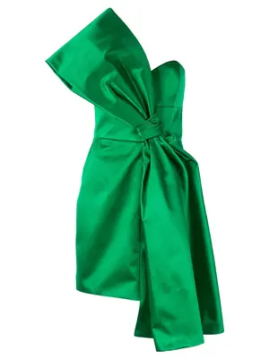 PAULE KA Paule Ka Satin Bow Mini Dress