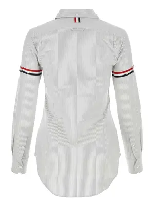 Thom Browne Vertical-stripe Shirt With Rwb Detailing - Grey