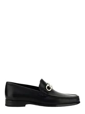 FERRAGAMO Gancini Ornament Loafers - Black