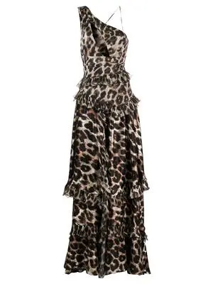 Philipp Plein Tiered Leopard Print Gown - 17 Leopard