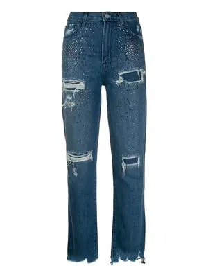J BRAND Embellished Straight Leg Jeans