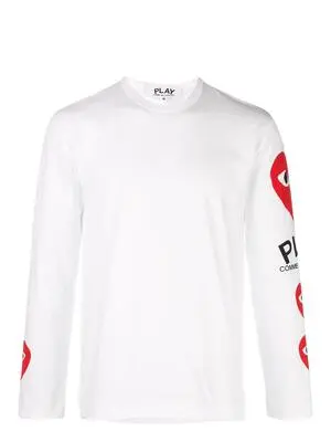 PLAY COMME DES GARCON Heart Printed Sleeves T-shirt