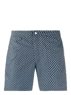 Sunspel Micro Print Swim Shorts - Blue