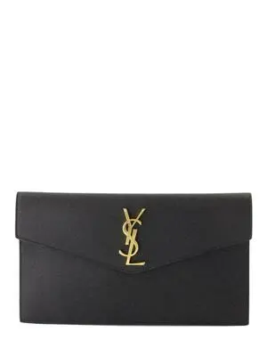Saint Laurent Logo-plaque Clutch Bag - Black