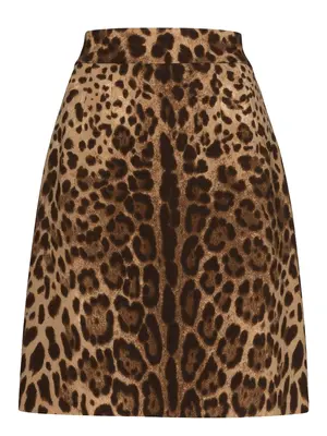 DOLCE & GABBANA Dolce & Gabbana Leopard-Print A-Line Skirt
