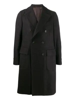 DELL'OGLIO Double-breasted Midi Coat - Grey