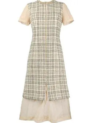 Comme Des Garçons 1997 Deconstructed Plaid Dress - Neutrals
