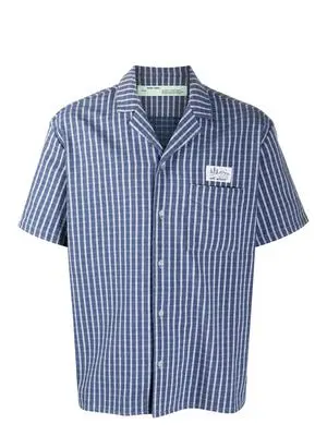 Off-White Striped Short-sleeve Shirt - Blue