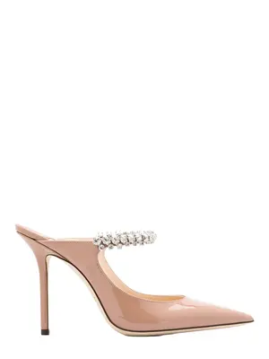 JIMMY CHOO Bing 100mm Crystal-embellished Mules - Pink