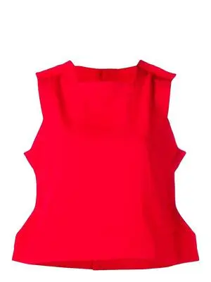 Comme Des Garçons Sleeveless Peplum Top - Red