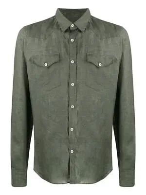 DELL'OGLIO Plain Button Shirt - Green