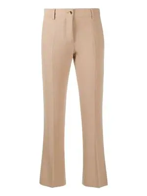 Alberto Biani Mid-rise Cropped Trousers - Brown