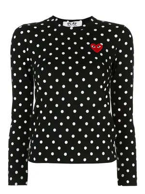 Play Comme Des Garcon Polka Dot T-shirt - Black