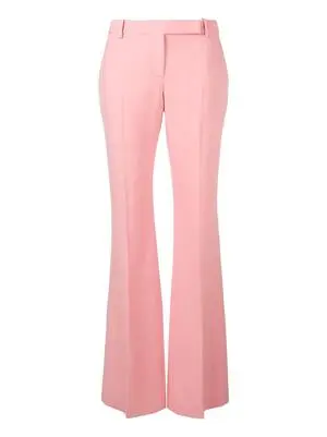 Alexander McQueen Light Wool Silk Blend Flared Trousers - Pink