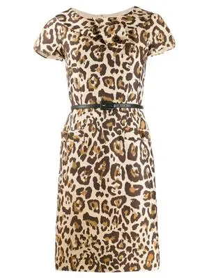 Dior 2000s Leopard Print Dress - Brown