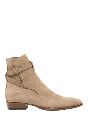 Saint Laurent Wyatt 30 Jodhpur Boots - Neutrals