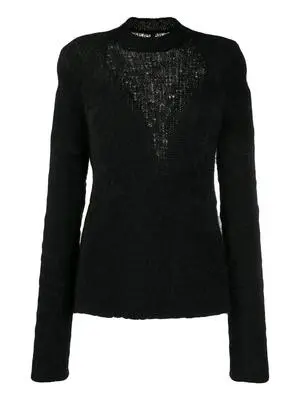 BEN TAVERNITI UNRAVEL PROJECT Slim-fit Inlay Knit Jumper - Black