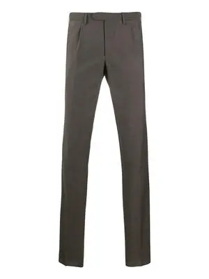 DELL'OGLIO Slim-fit Tailored Trousers - Brown