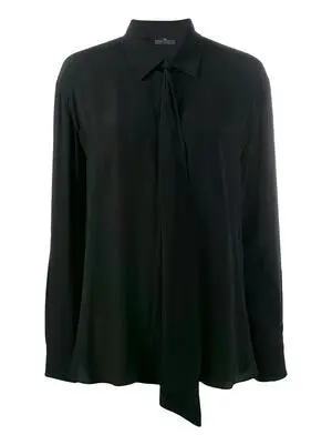 Rokh Tie Neck Shirt - Black