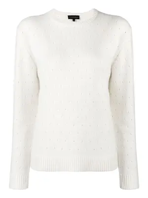 Cashmere In Love Perforated Jumper - White
