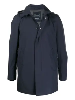 Herno Hooded Raincoat - Blue