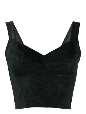 Dolce & Gabbana Jacquard Corset Bustier - Black