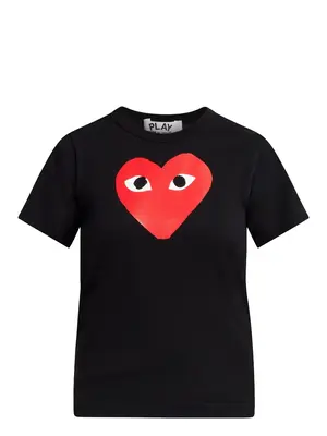 Play Comme Des Garcon Heart-print T-shirt - Black