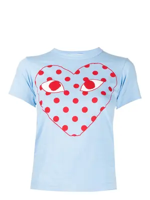 Play Comme Des Garcon Logo Print T-shirt - Blue