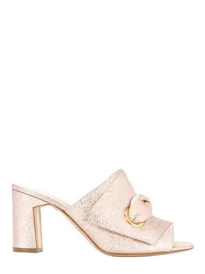 RUPERT SANDERSON Rupert Sanderson Metallic Mid-Heel Mules